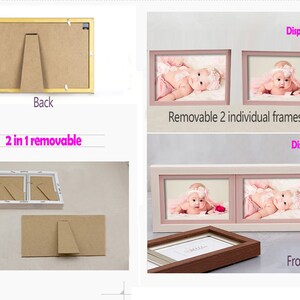 2 In1 Removable Multi Photo Frame, Rustic Photo Frame,wood-imitation ...
