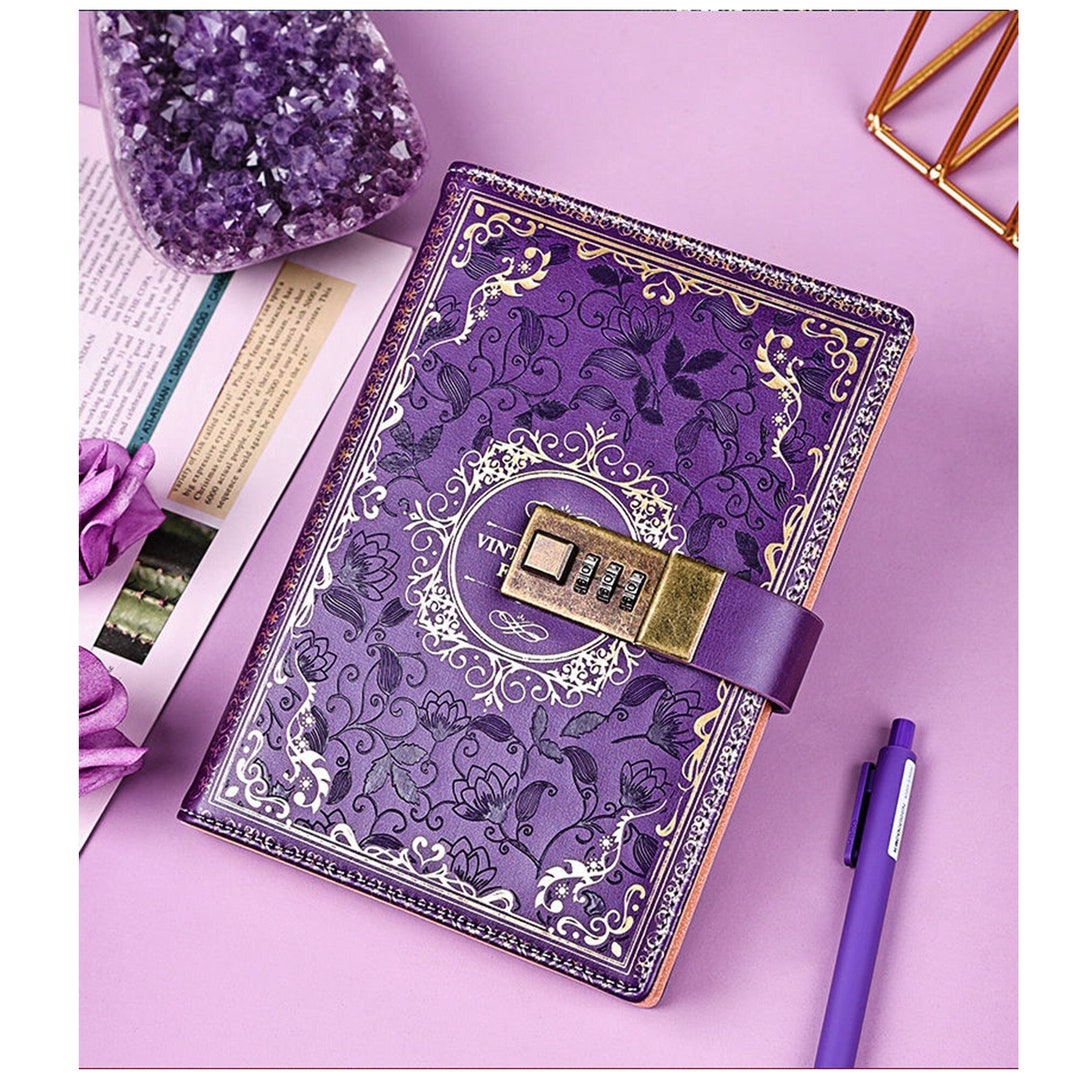 Writing Journals Notebook Lock,women Coded Notebook,secret Diary Purple ...