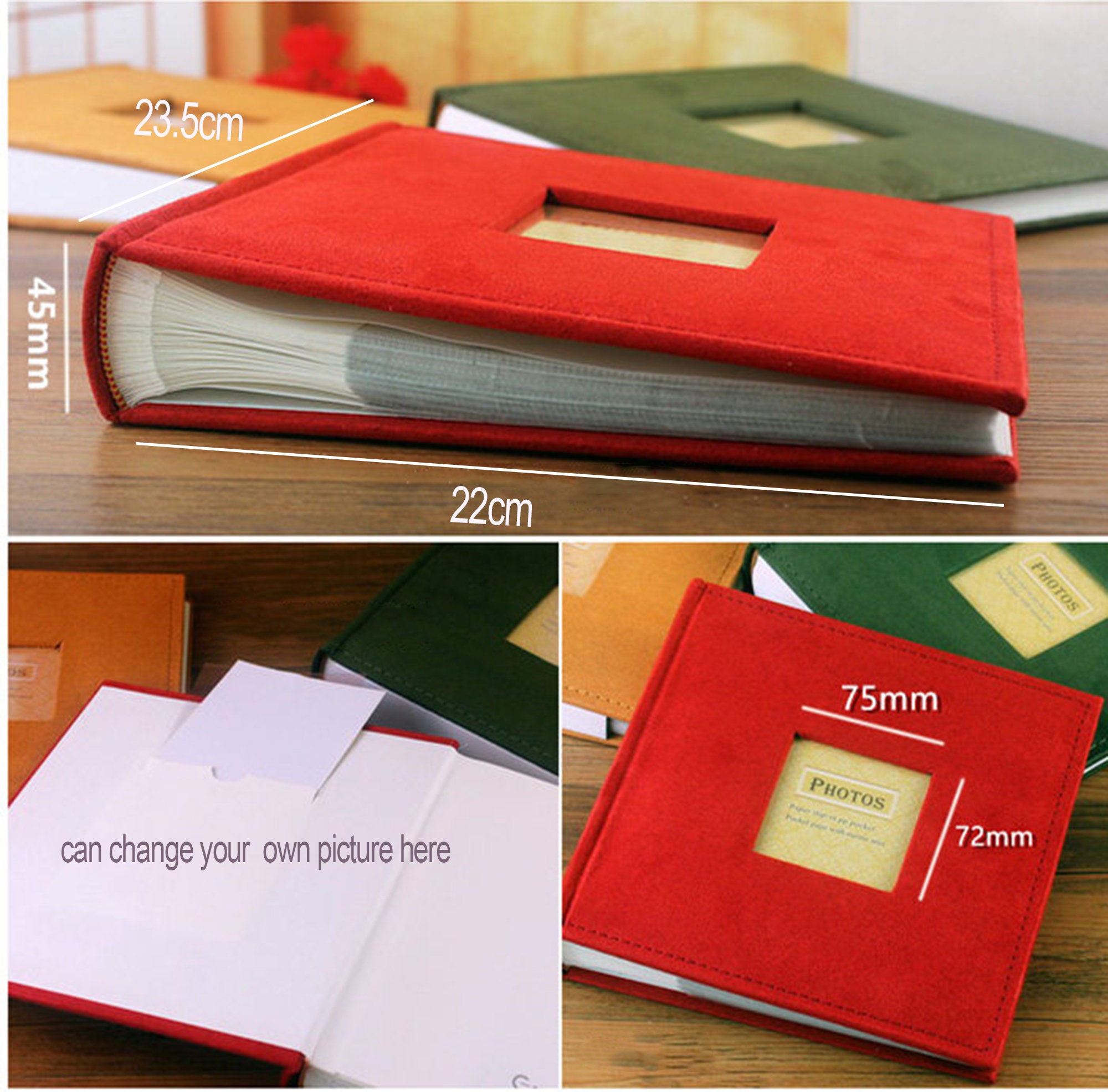 46 Pocket Family Photo Album Insert Suede Photo Book 4R | Etsy