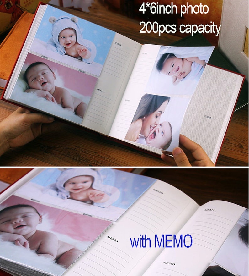 46 Pocket Family Photo Album Insert Suede Photo Book 4R - Etsy