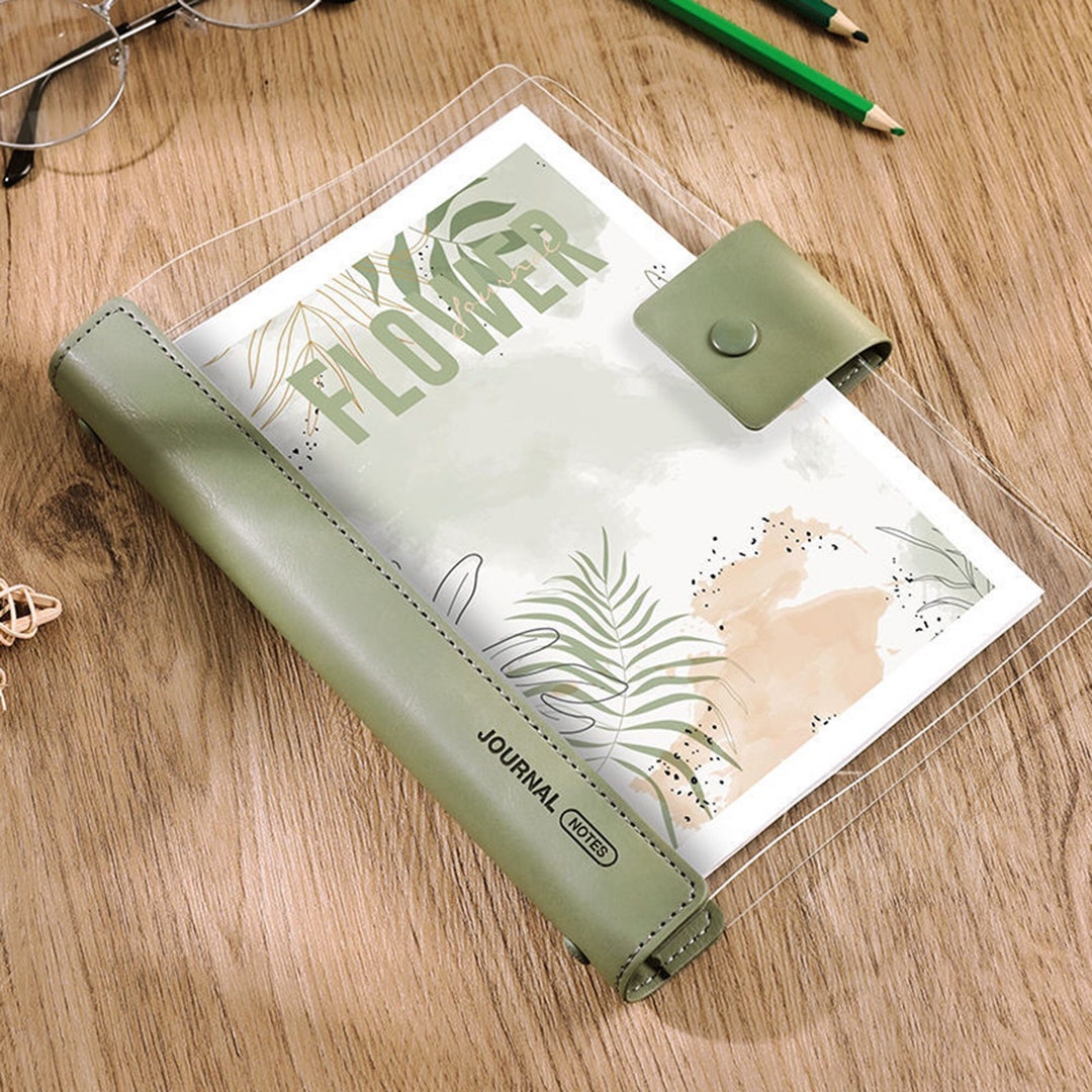 Premium Clear Cover Journal Notebook,refillable Loose-leaf Leather ...