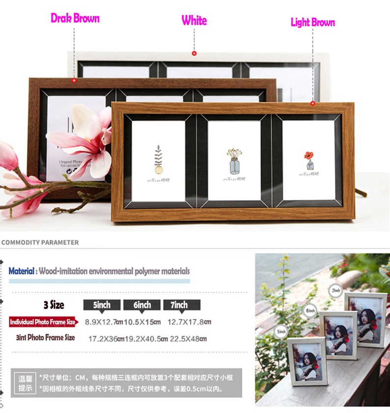 Triple Removable Photo Frame Baby First Year Photo | Etsy