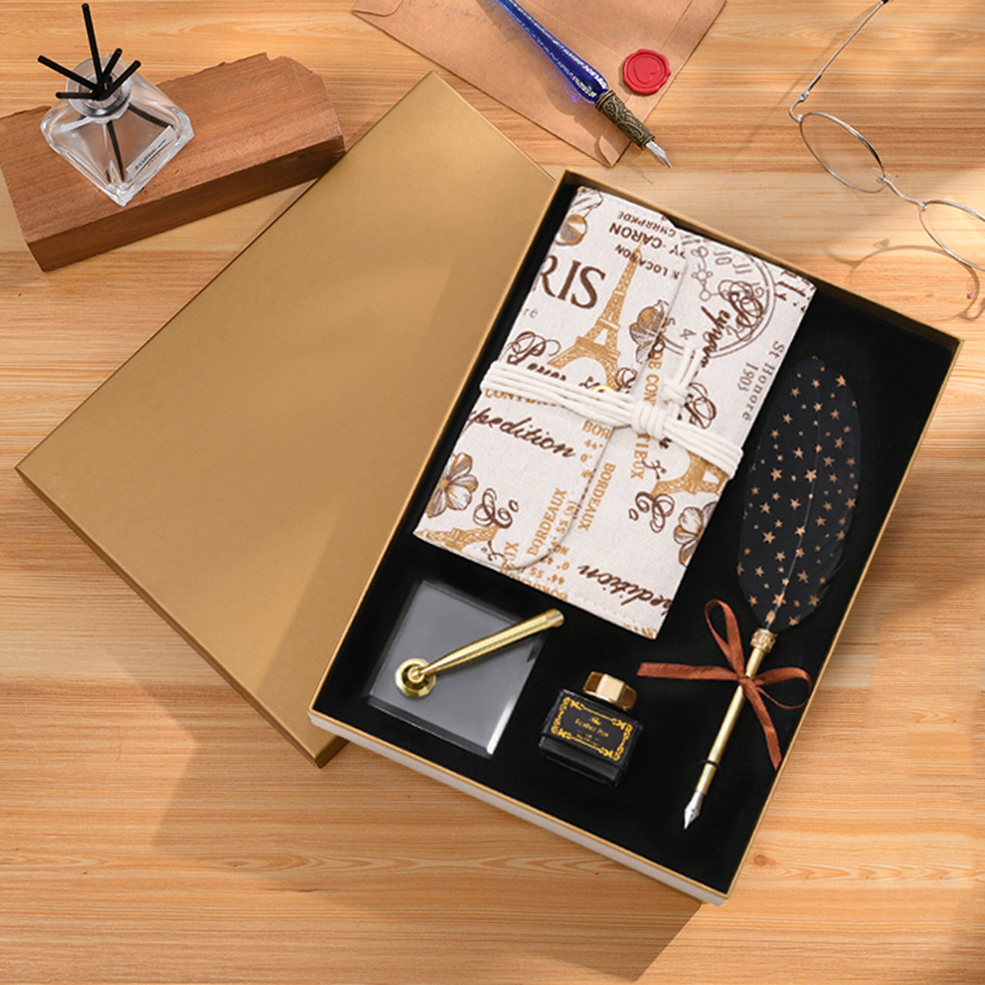 Quill Pen Calligraphy Setjournals and Pen Gift Setfeather | Etsy