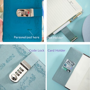 Personalized Leather Journals Lock,custom Name Engraved Notebook,school ...