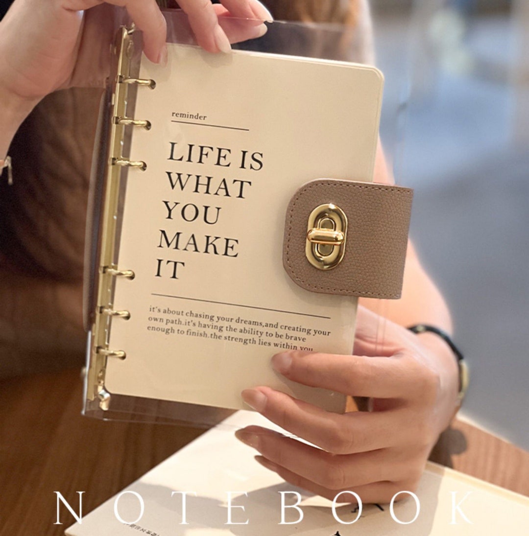 Premium Clear Cover Journal Notebook,refillable Loose-leaf Leather ...