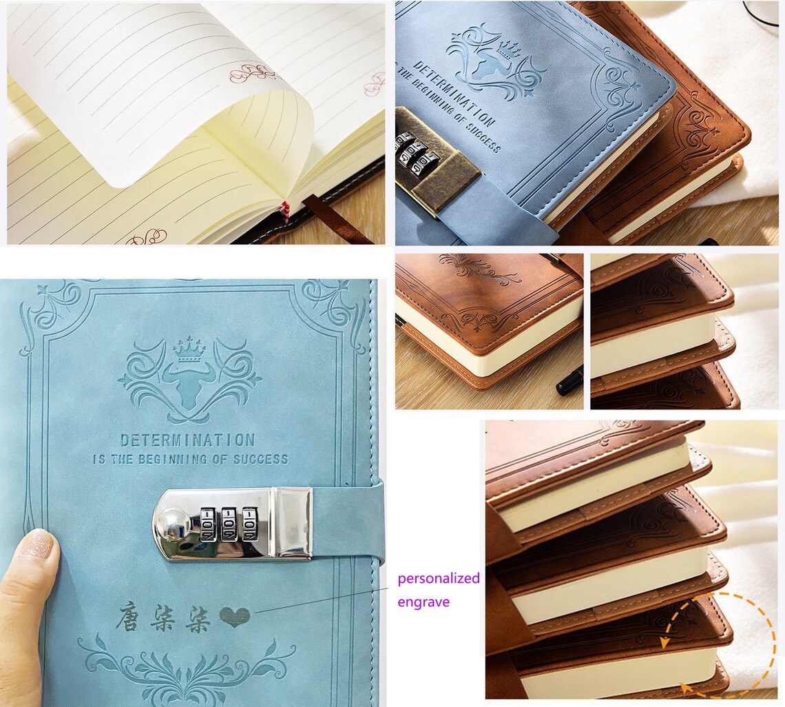 Custom Lock Journals Notebookcoded Diaries Refillablesecret - Etsy