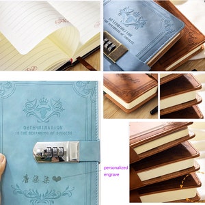 Custom Lock Journals Notebook,coded Diaries Refillable,secret Writing ...