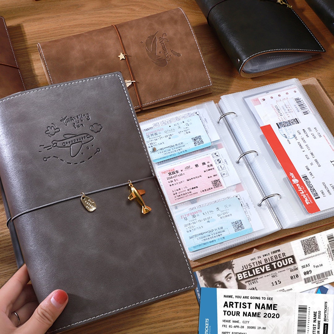 High-end Leather Ticket Album,refillable Insert Pocket Collection Book ...