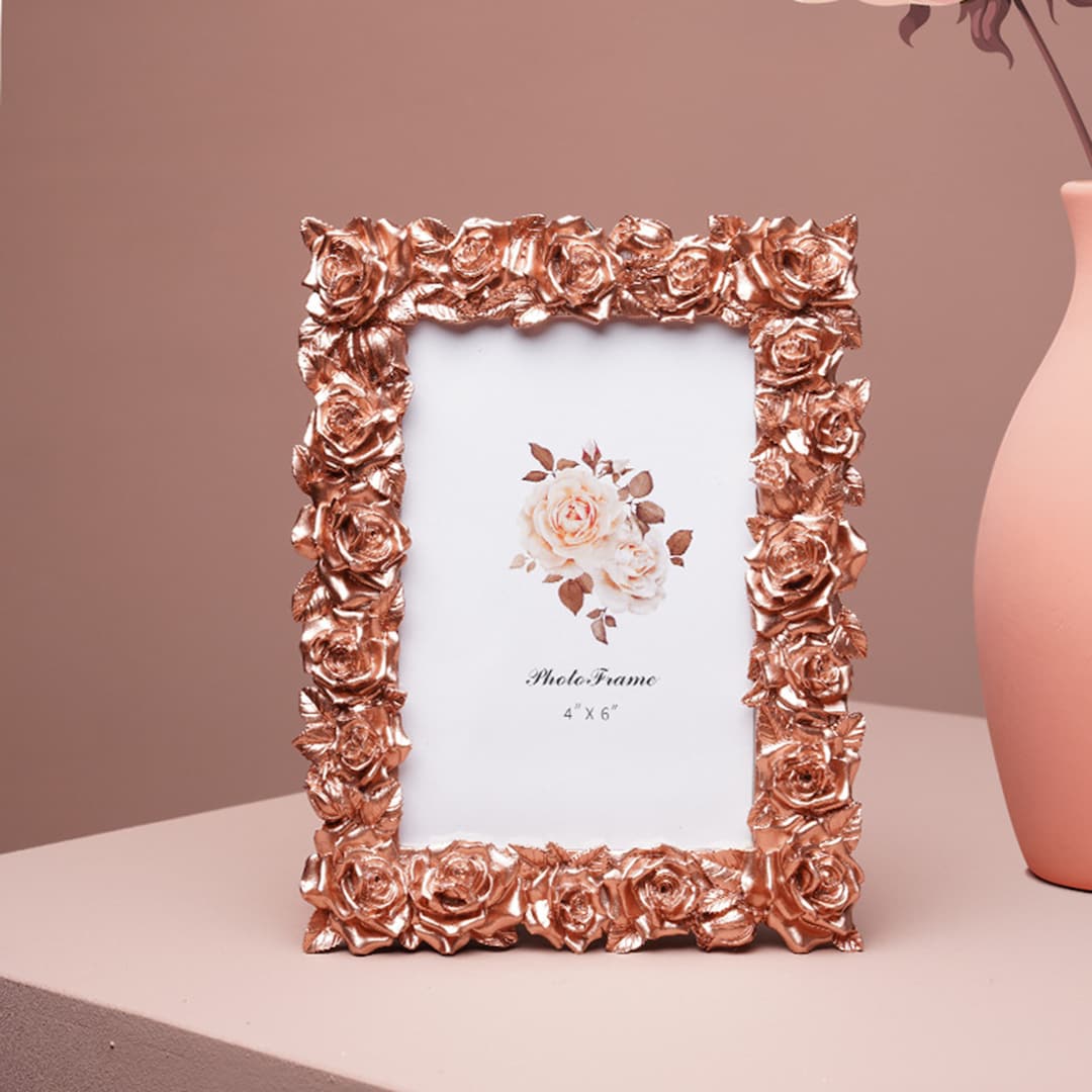 57 Rose Cluster Photo Frame Wedding,metal Picture Frame 64,art Deco ...