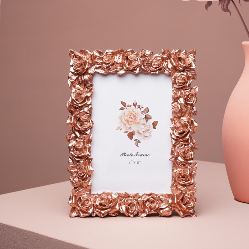 57 Rose Cluster Photo Frame Weddingmetal Picture Frame | Etsy