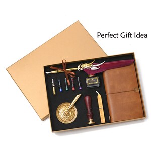 Quill Pen Calligraphy Set,leather Journals and Pen Gift Set,feather Pen ...