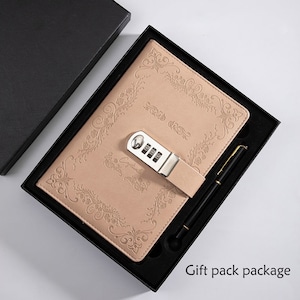 Personalized Leather Journals Lock,custom Name Engraved Notebook,school ...