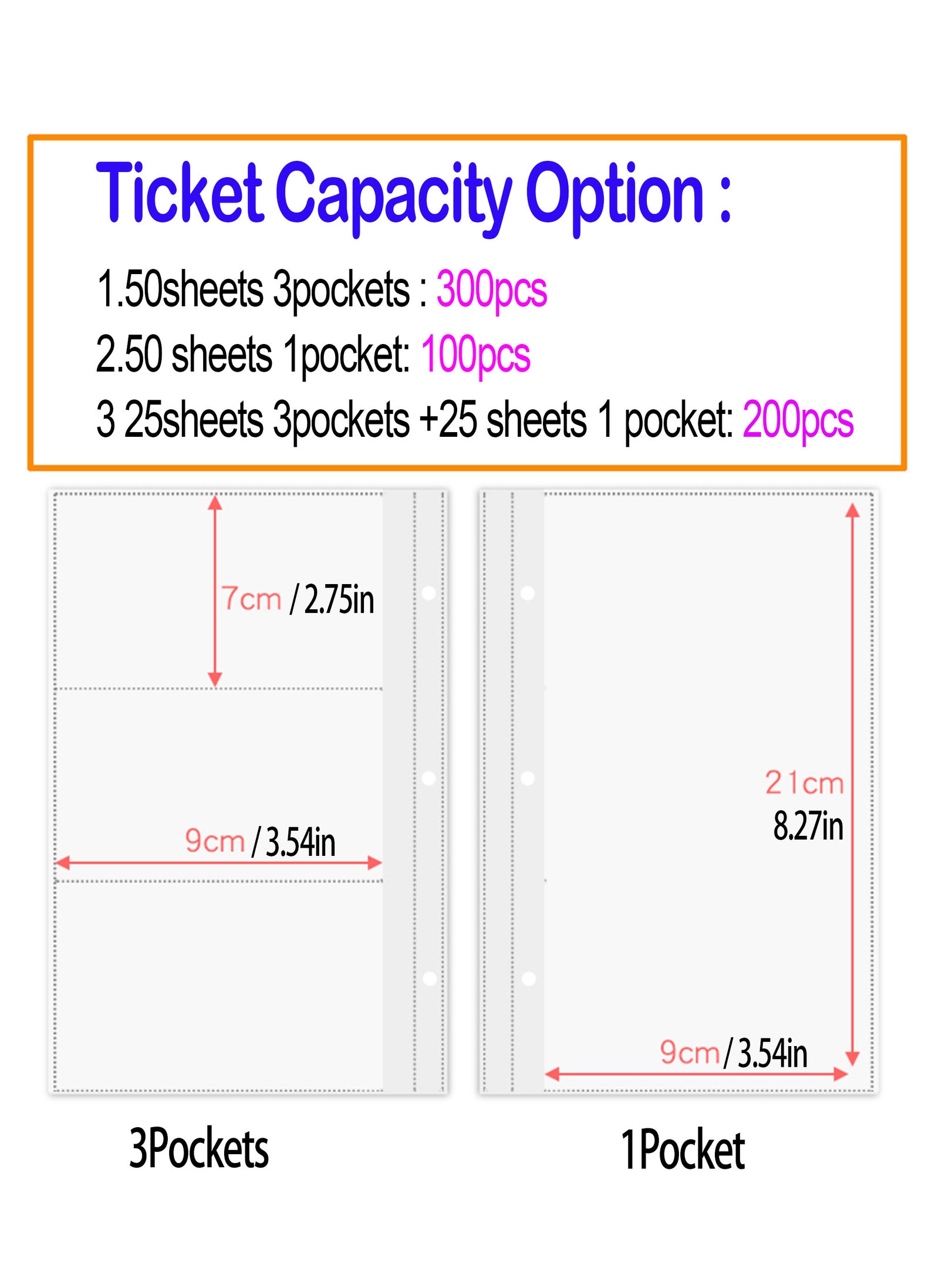 High-end Leather Ticket Albumrefillable Insert Pocket - Etsy