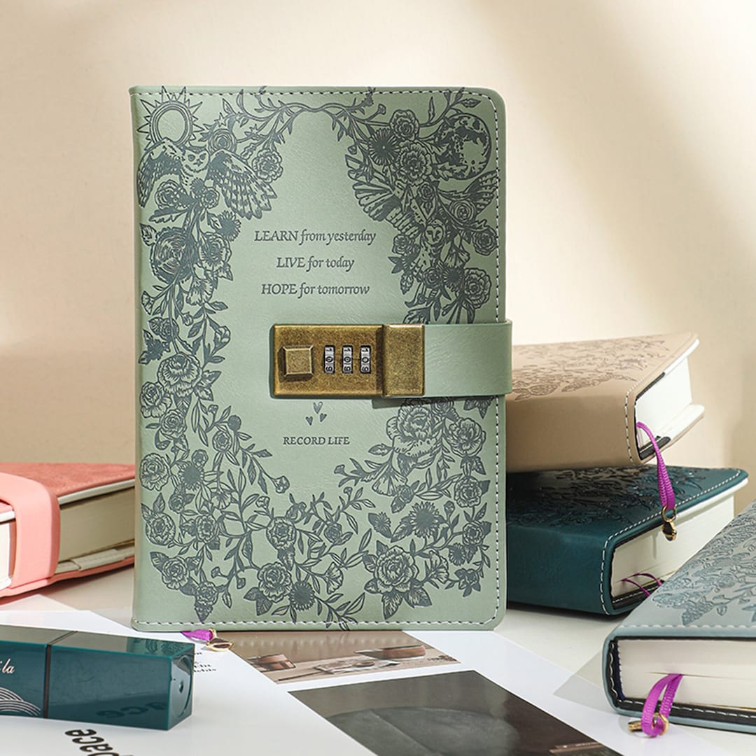Premium Soft Journals Notebook Lock,combination Floral Notebook,digital ...