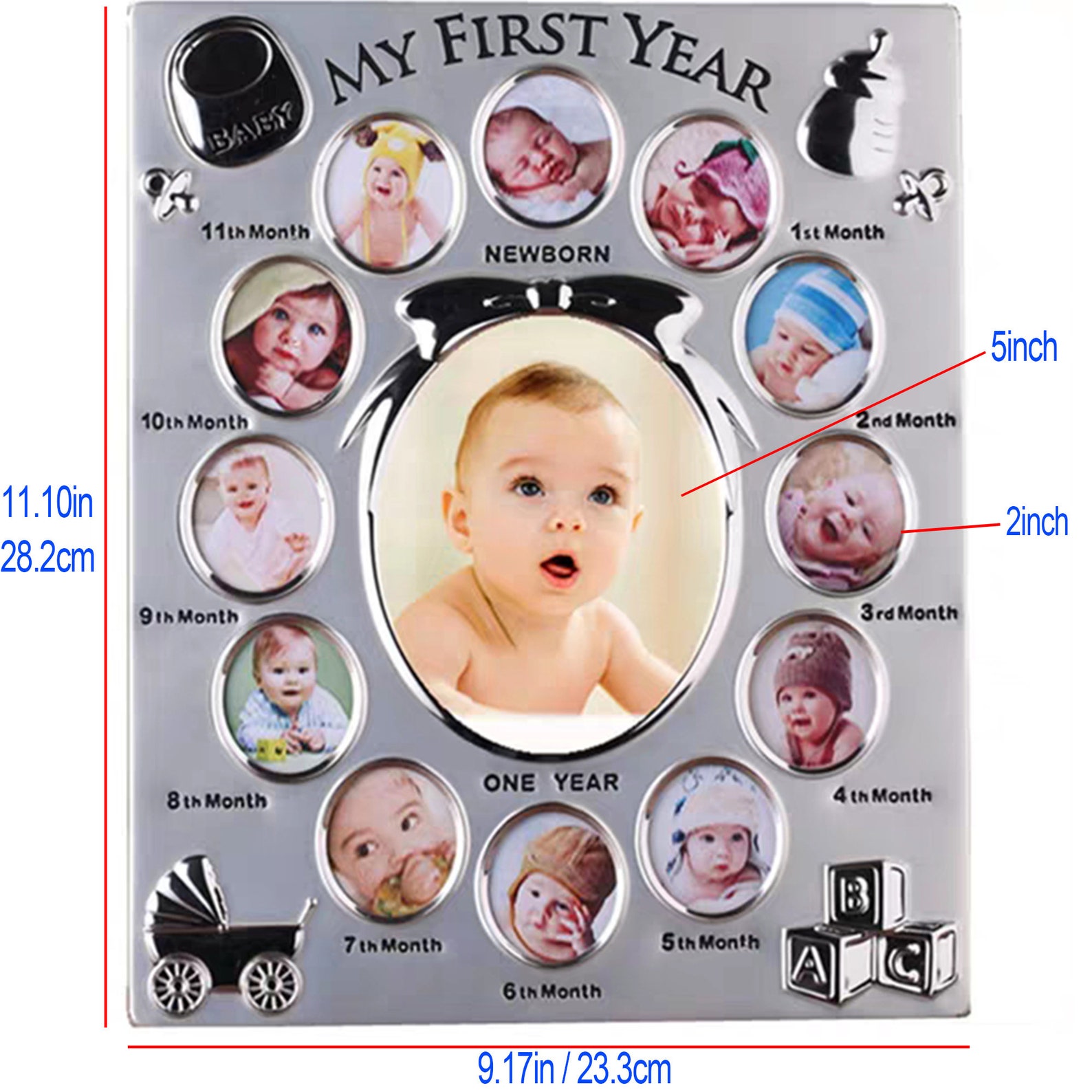 My First Year Personalized Photo Framebaby 1 Year Birthday - Etsy