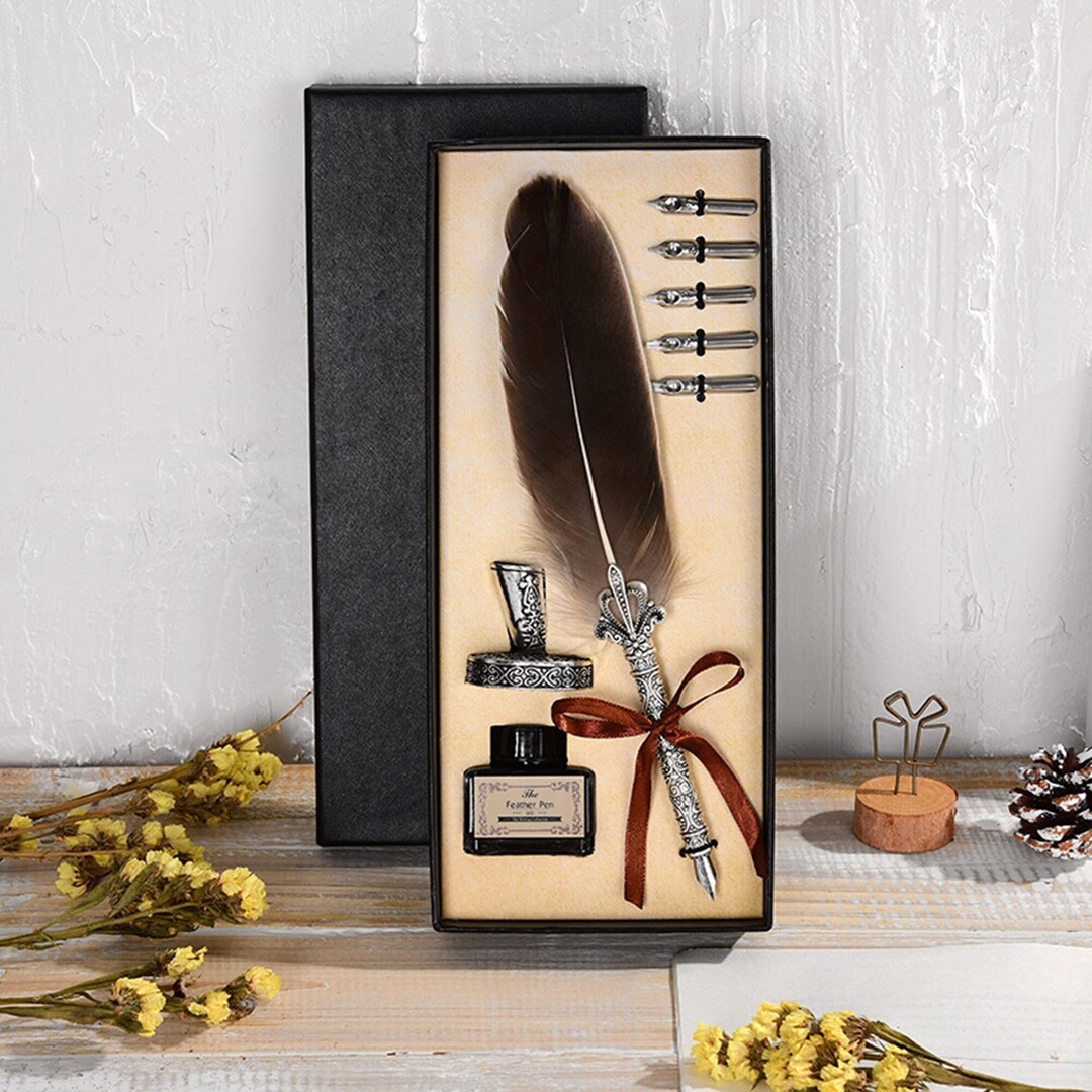 Quill Pen Calligraphy Set,feather Pen Gift Package,dip Pen Set, Writing ...