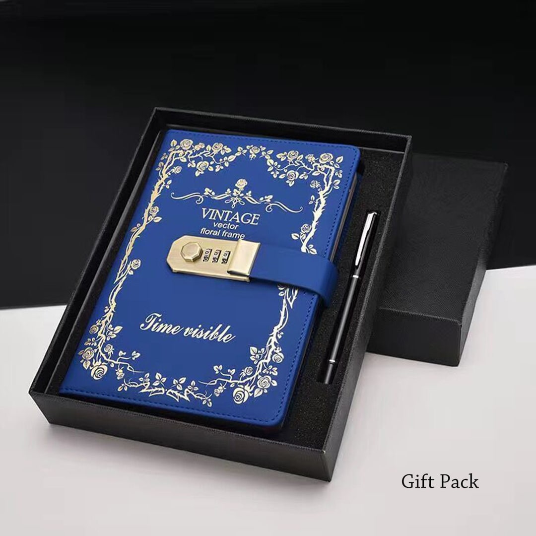 Gift Pack Jounrals Refillable,floral Lock Diaries,writing Notebook ...
