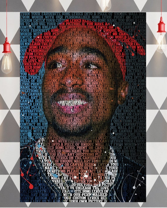 Tupac Shakur Custom Lyrics Canvas Prints Song Lyrics Framed Etsy