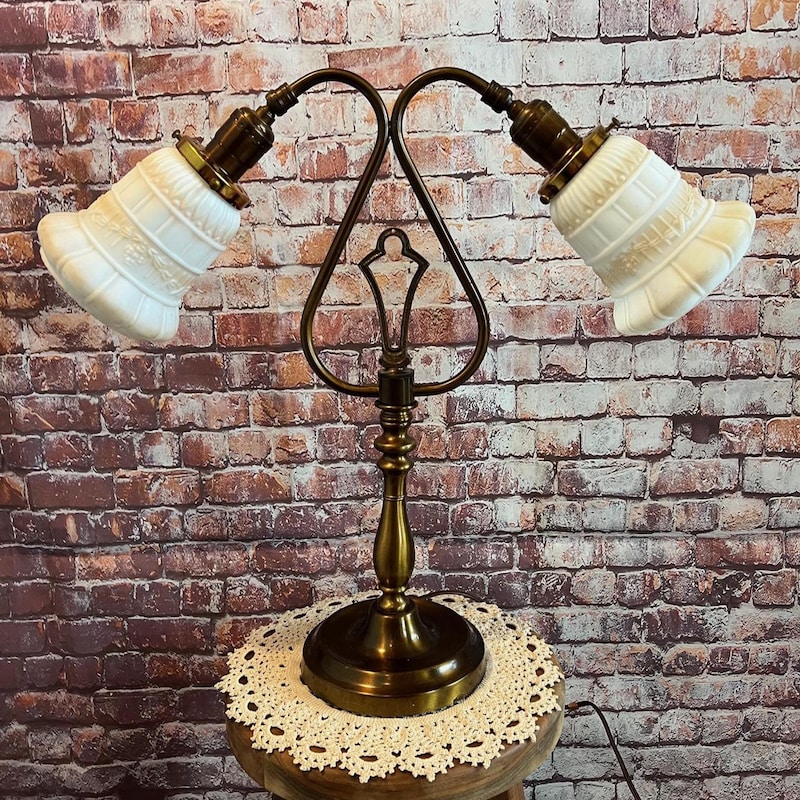 Brass Double Desk Lamp - Etsy