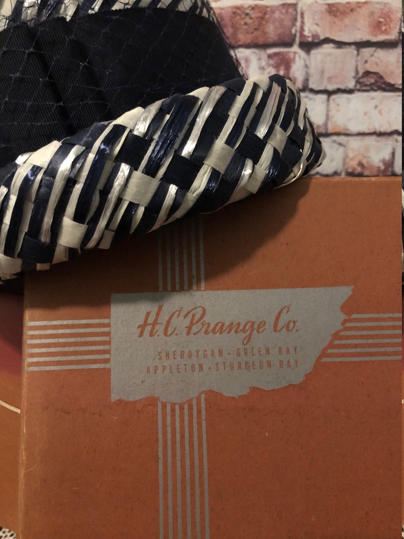 Vintage Hat With H.C. Prange Co. Hat Box Black and White Hat - Etsy
