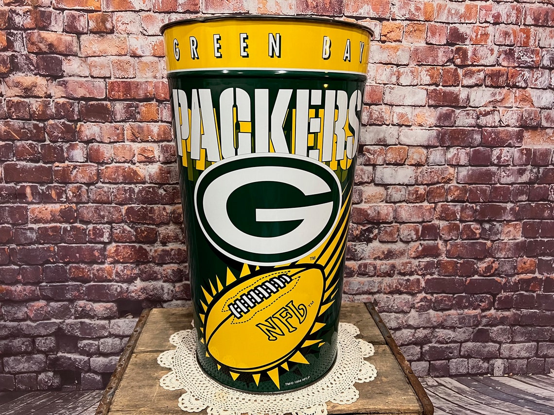 Vintage Green Bay Packers Trash Can NFL Packers 1994 Garbage - Etsy