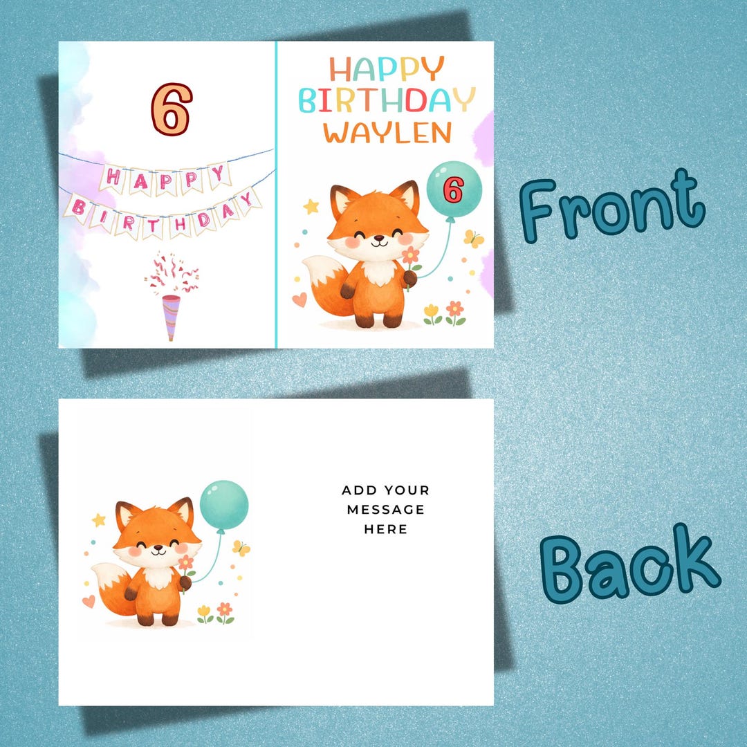 Fox Birthday Invitation | Kids Invite Editable Woodland Invitation ...