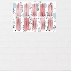 Multiplication chart Poster printable times table Class | Etsy