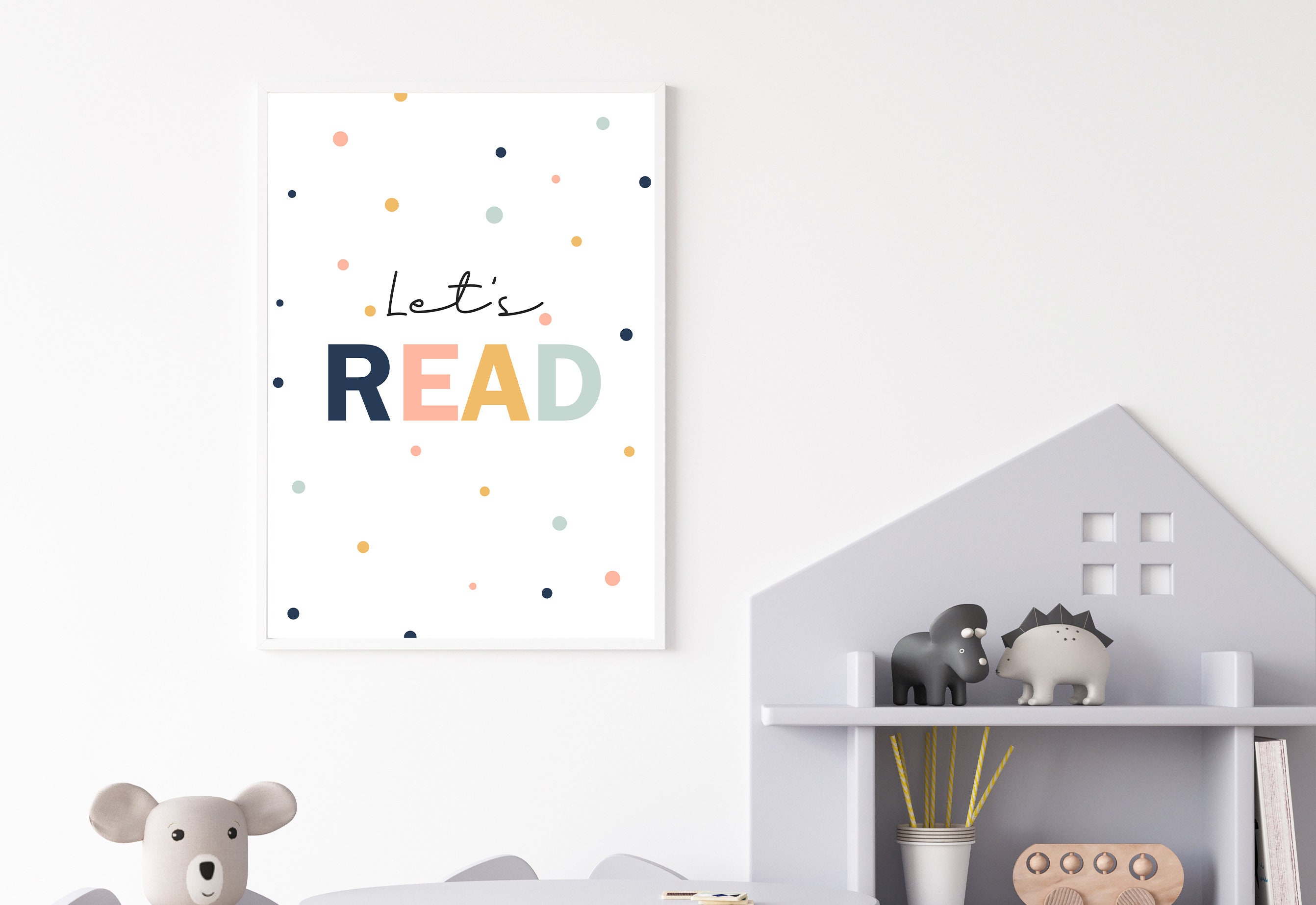 Let's Play Read Learn Playroom Wall Art Set of 3 | Etsy