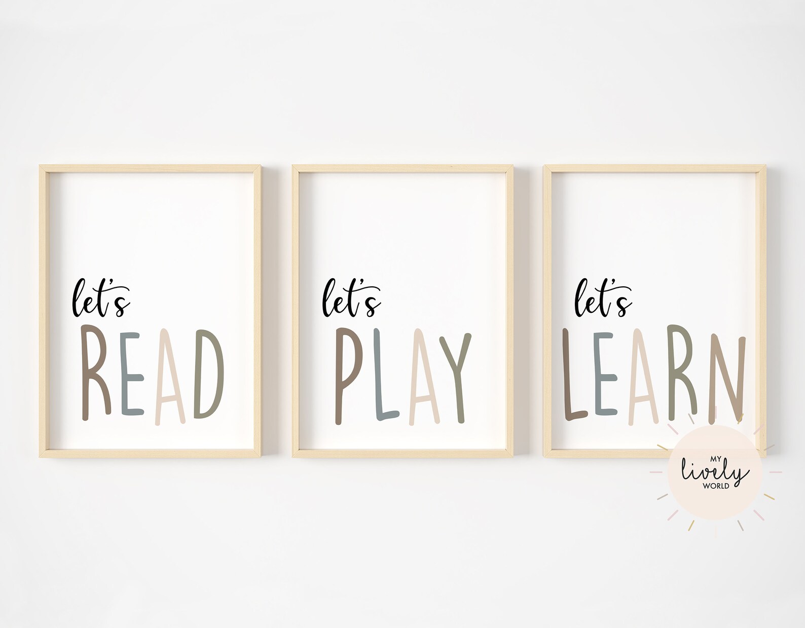 Lets Play Read Learn Printable Playroom Decor Let's | Etsy