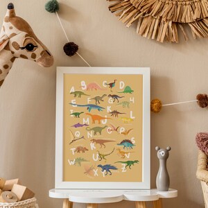 Dinosaur Alphabet Poster Kids Room Decor Dinosaur Theme - Etsy