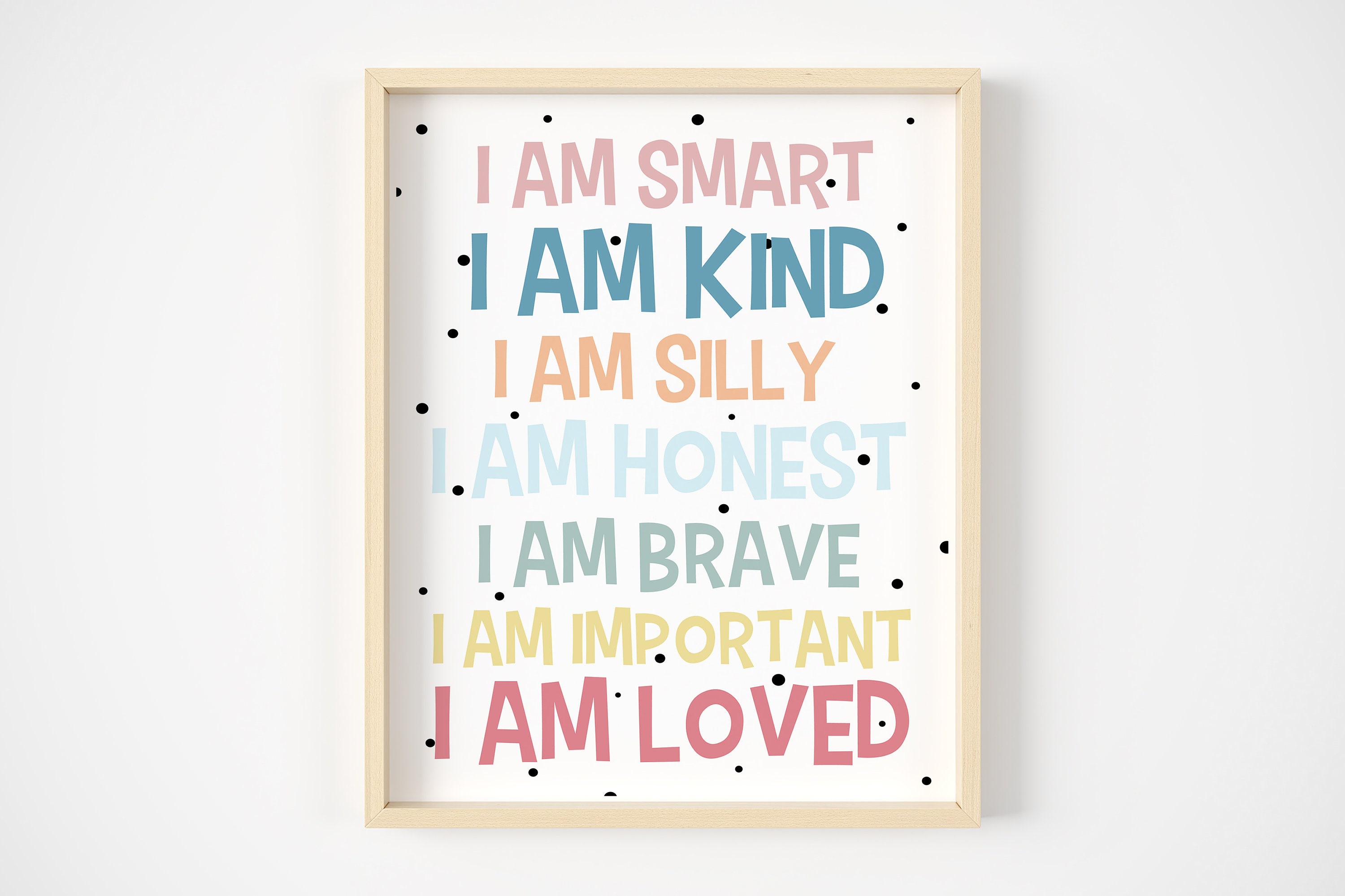 I Am Kind I Am Smart Affirmations Wall Art for Kids | Etsy