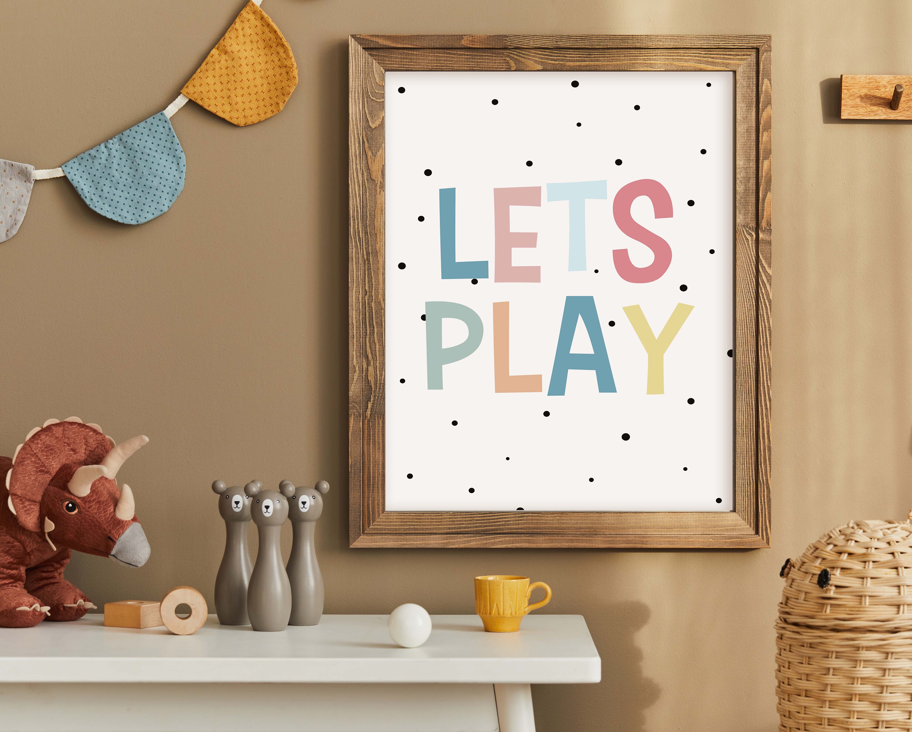 Lets play Print Lets play Spielzimmer Deko Spielzimmer Drucke Bunte ...