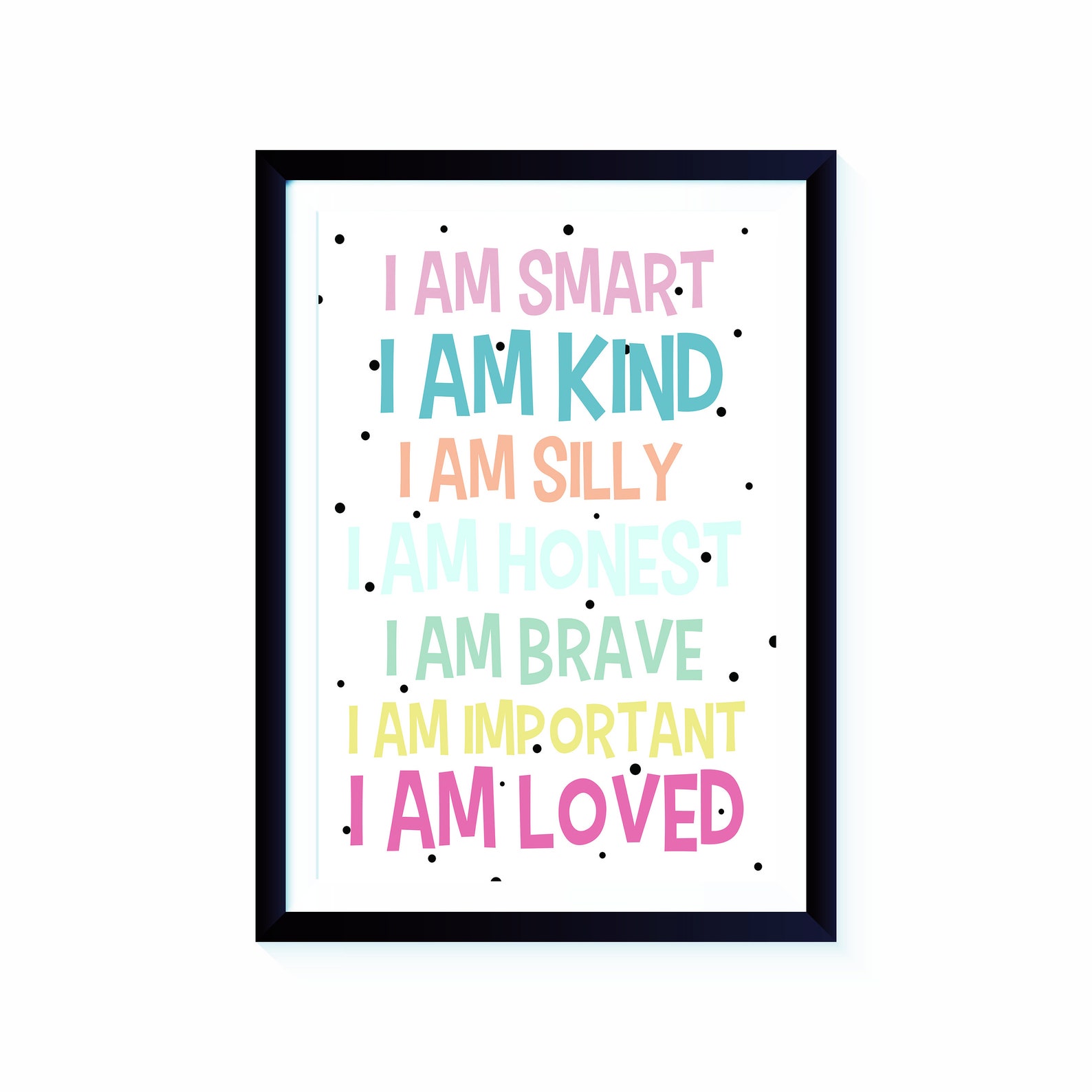 I am kind I am smart Affirmations wall art for kids | Etsy