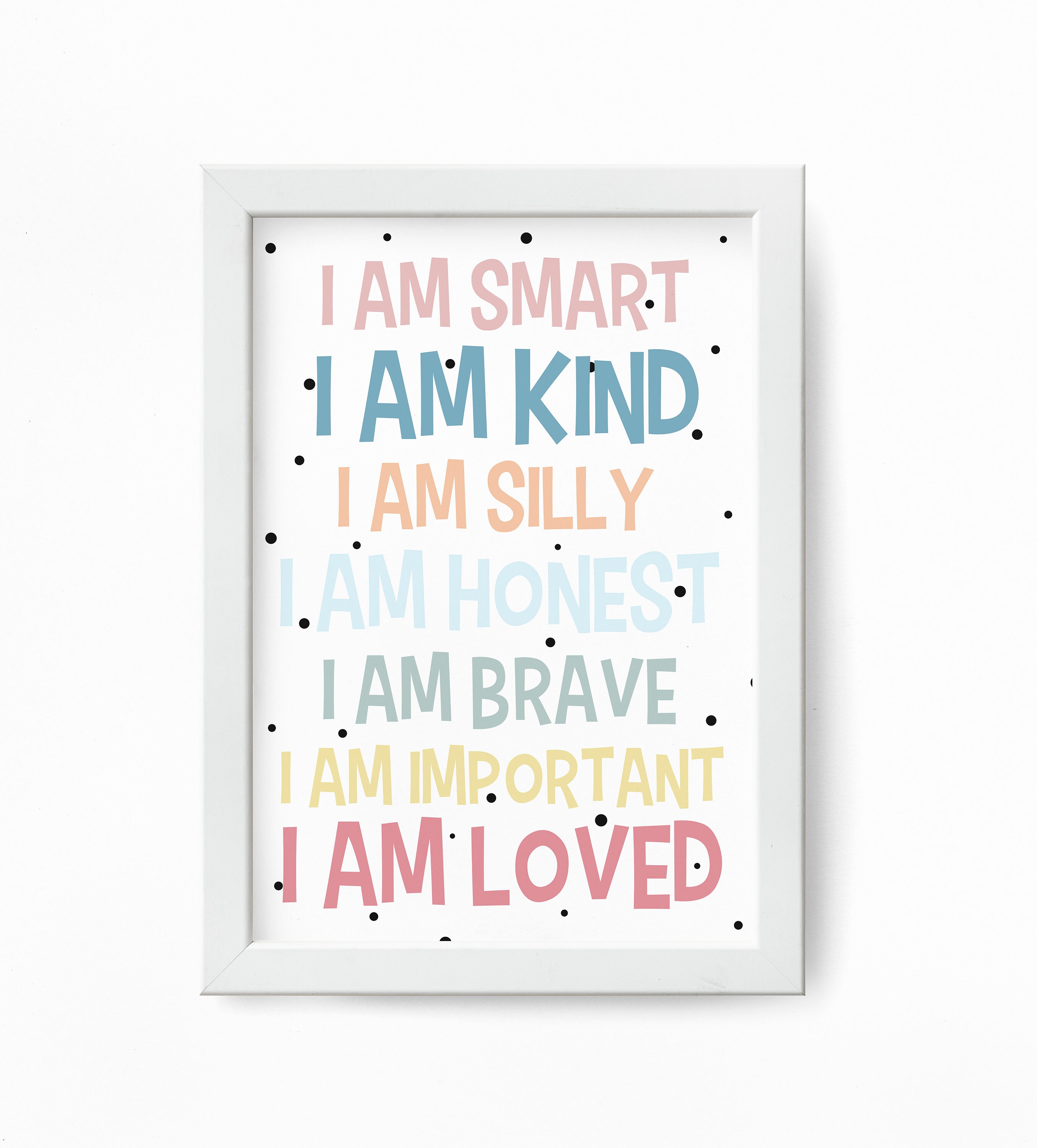 I Am Kind I Am Smart Affirmations Wall Art for Kids | Etsy