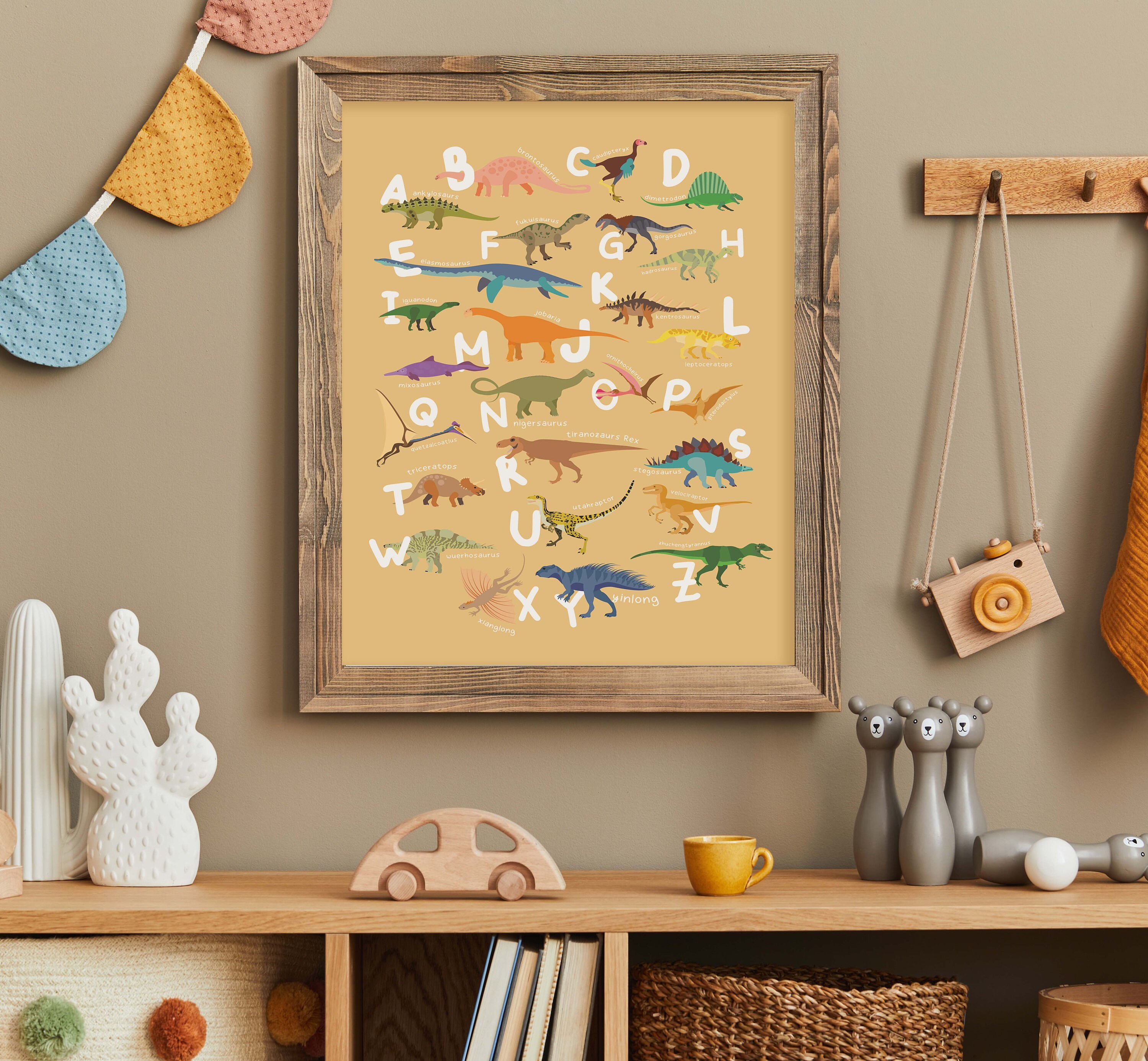 Dinosaur Alphabet Poster Kids Room Decor Dinosaur Theme | Etsy