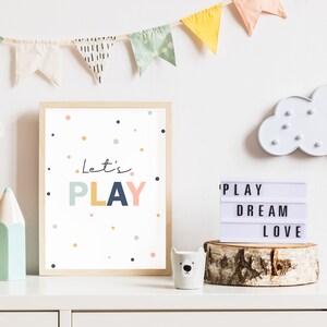 Let's Play Read Learn Playroom Wall Art Set of 3 Playroom Printables ...