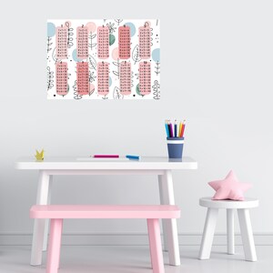 Multiplication chart Poster printable times table Class | Etsy