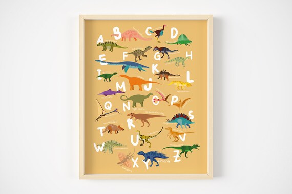 Dinosaur Alphabet Poster Kids Room Decor Dinosaur Theme | Etsy