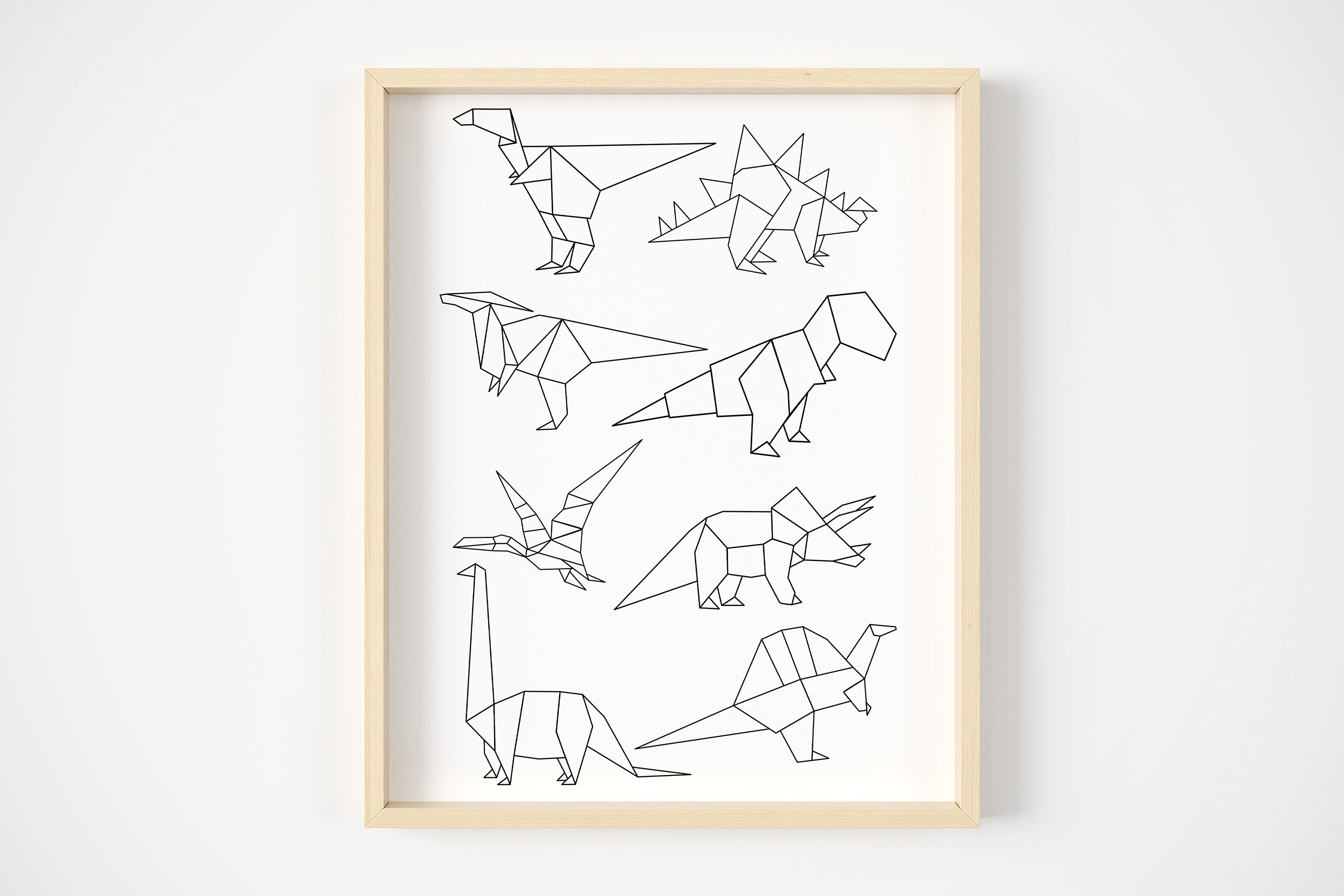 Set of 9 Printables Dinosaur Origami Print Dinosaurs | Etsy UK