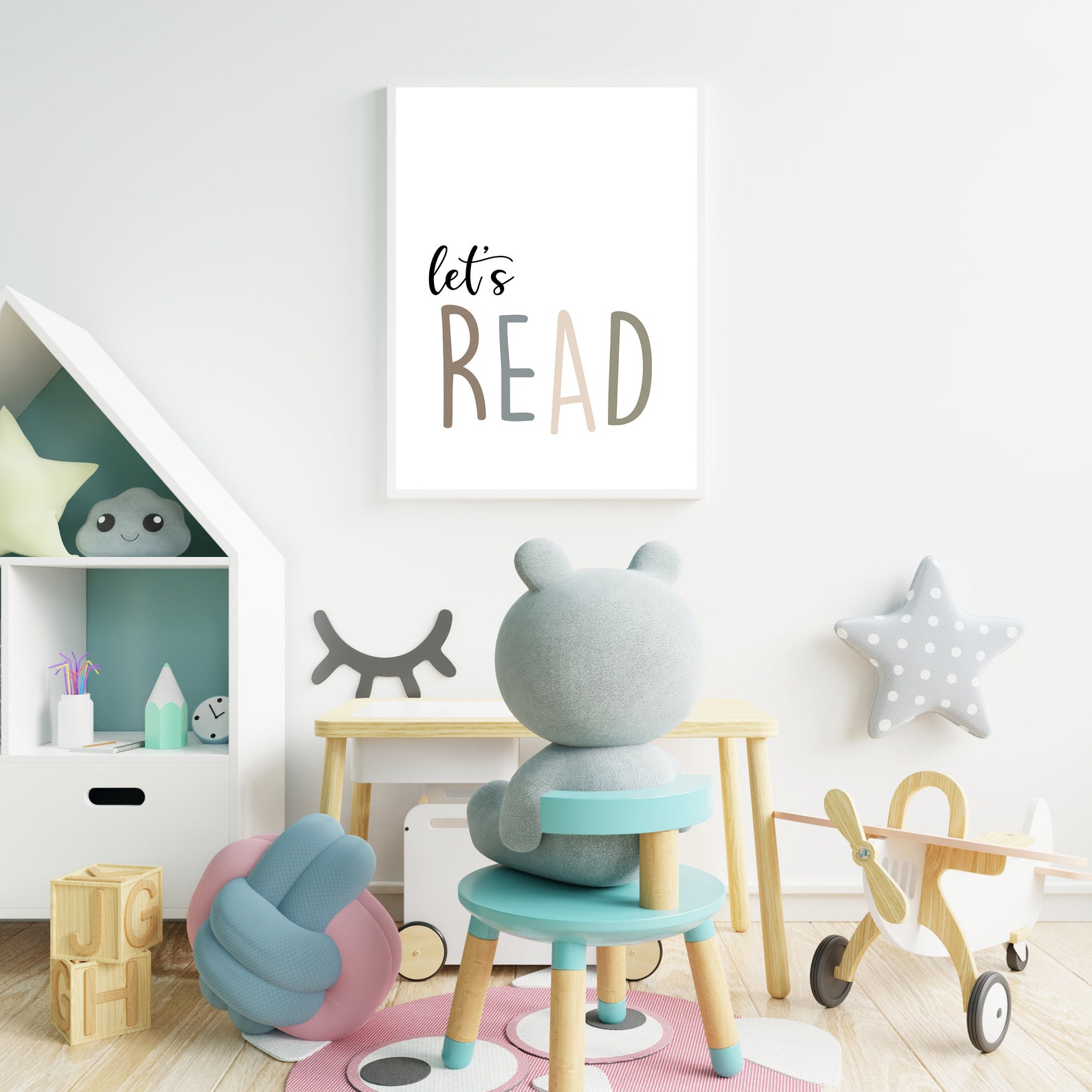 Lets Play Read Learn Printable Playroom Decor Let's | Etsy