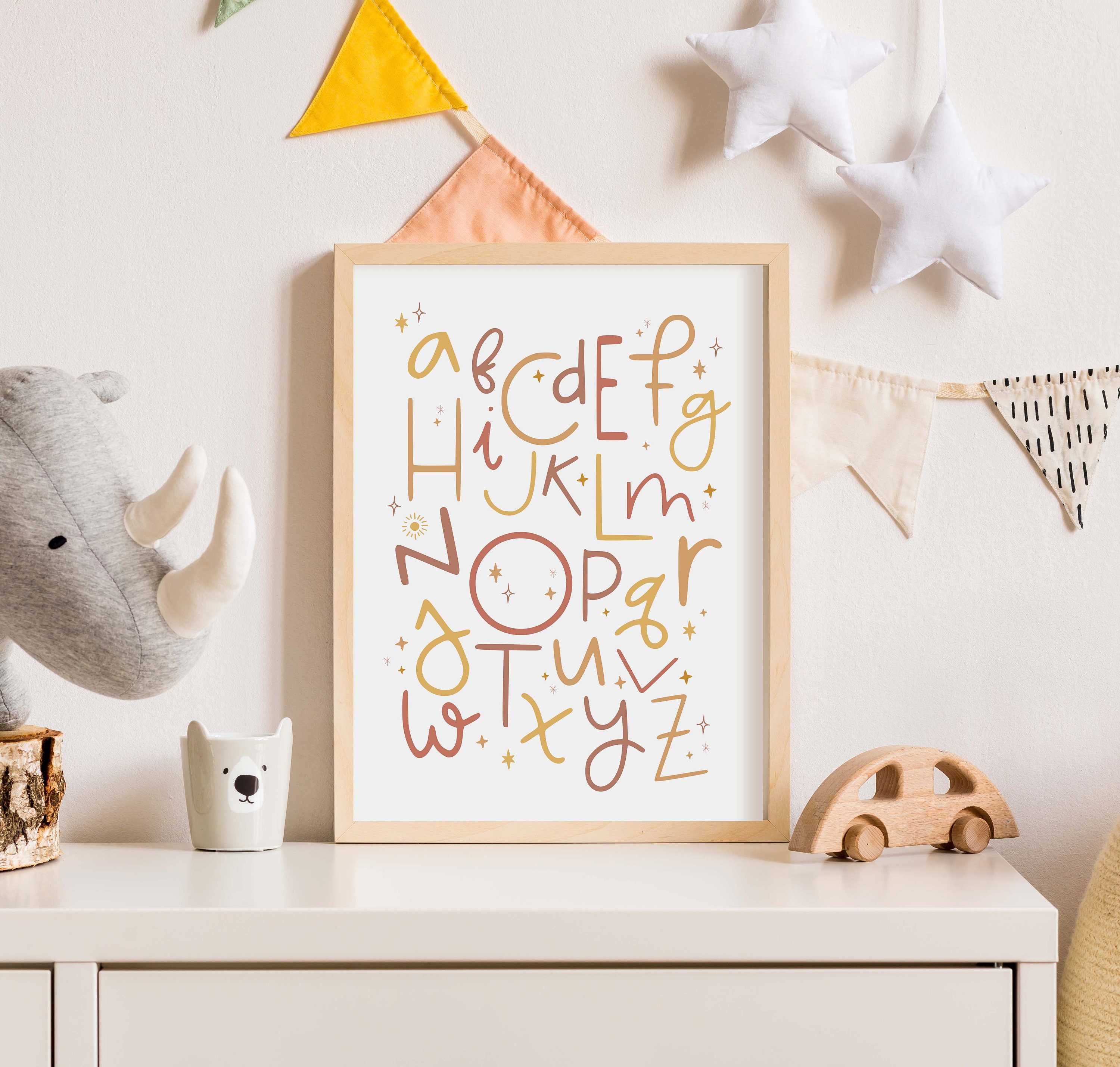 Boho Alphabet Poster ABC Poster Alphabet Print Kids Wall | Etsy