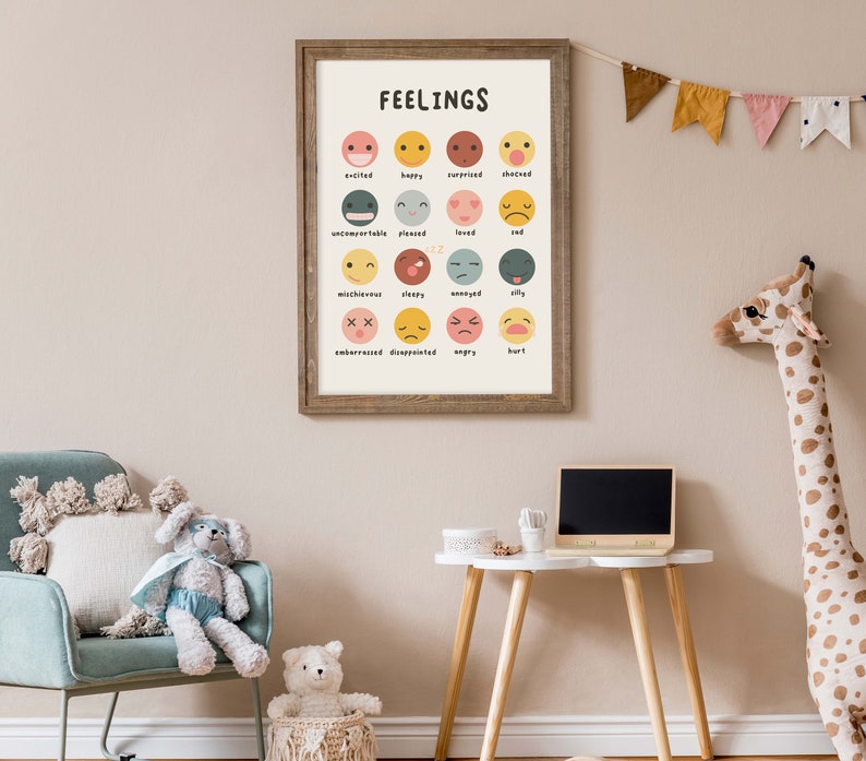 Feelings Poster, Kids Emotions Chart, Classroom Decor, Feelings Print ...