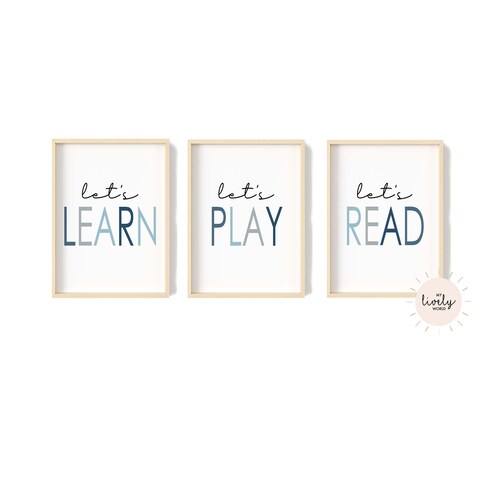 Let's Play Print Let's Read Print Playroom Wall Art - Etsy