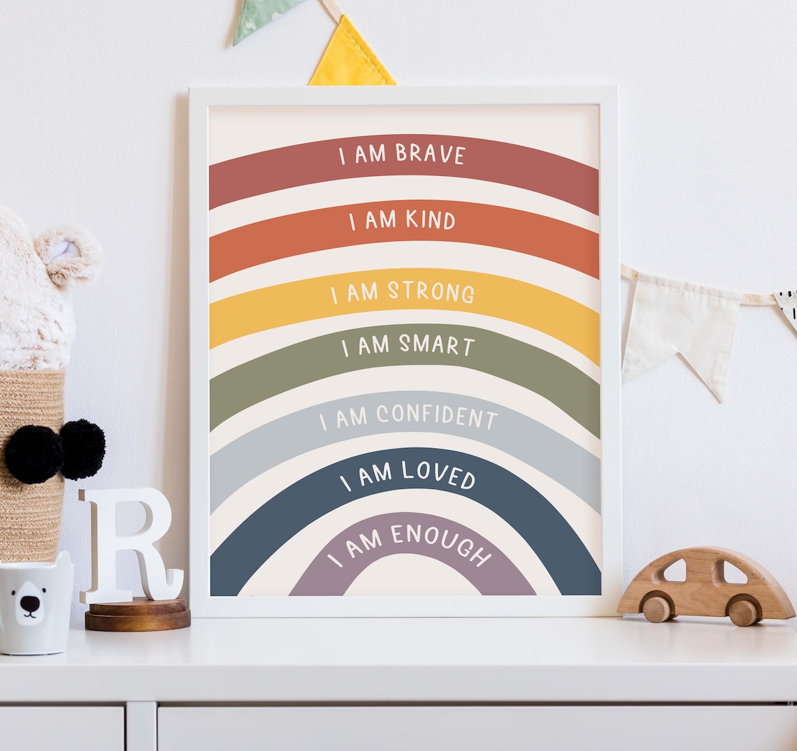 Affirmations Poster for Kids Rainbow Affirmations Print - Etsy