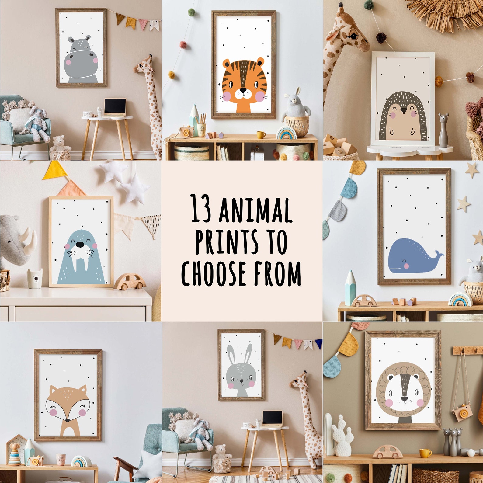 Tiger Print Tiger Poster Tiger Nursery Decor Playroom Wall - Etsy