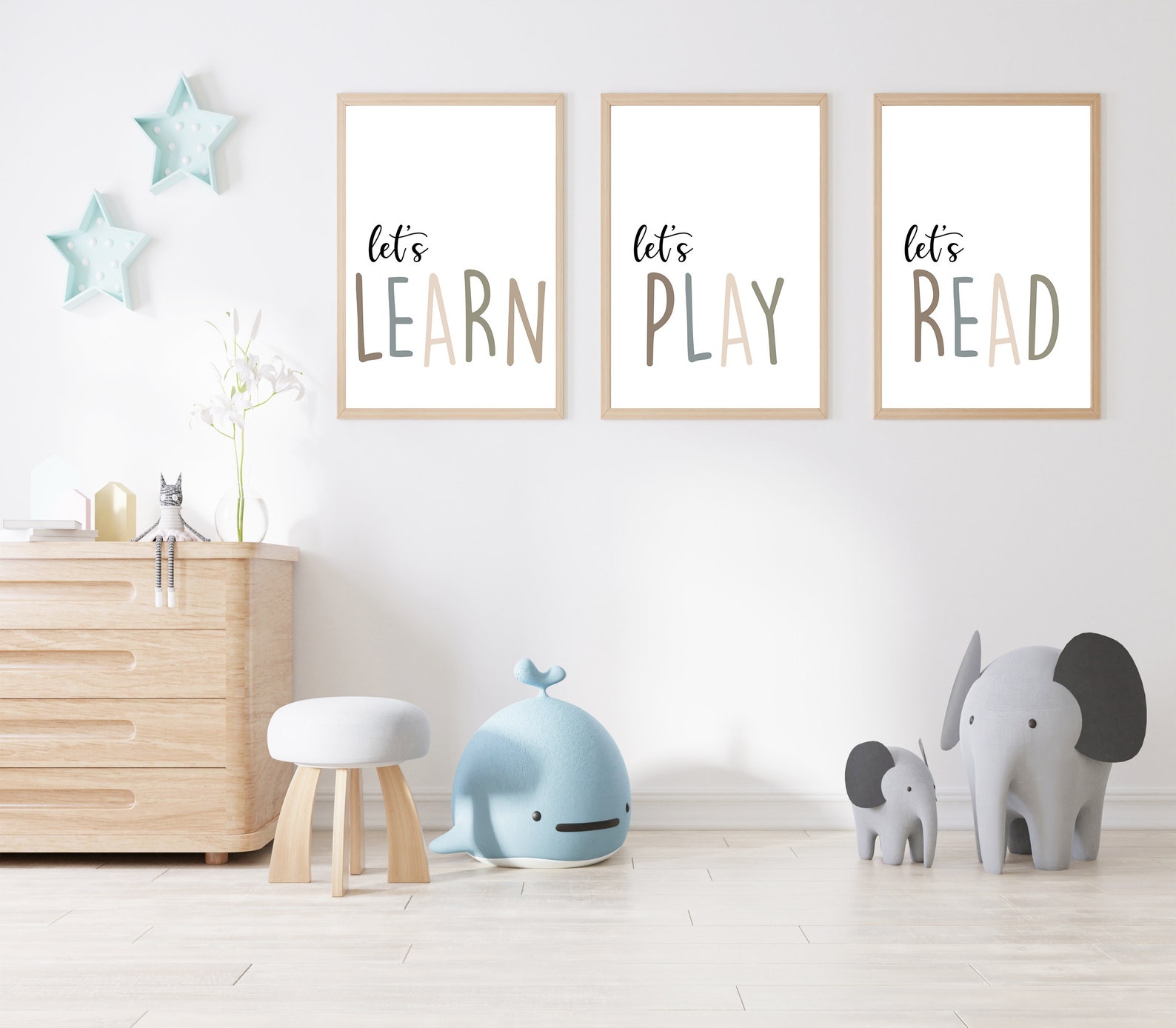 Lets Play Read Learn Printable Playroom Decor Let's | Etsy