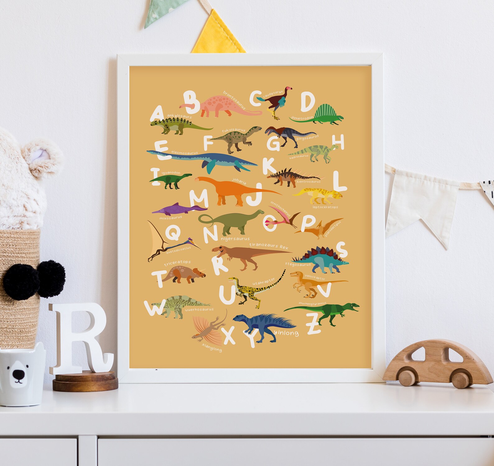 Dinosaur Alphabet Poster Kids Room Decor Dinosaur Theme | Etsy