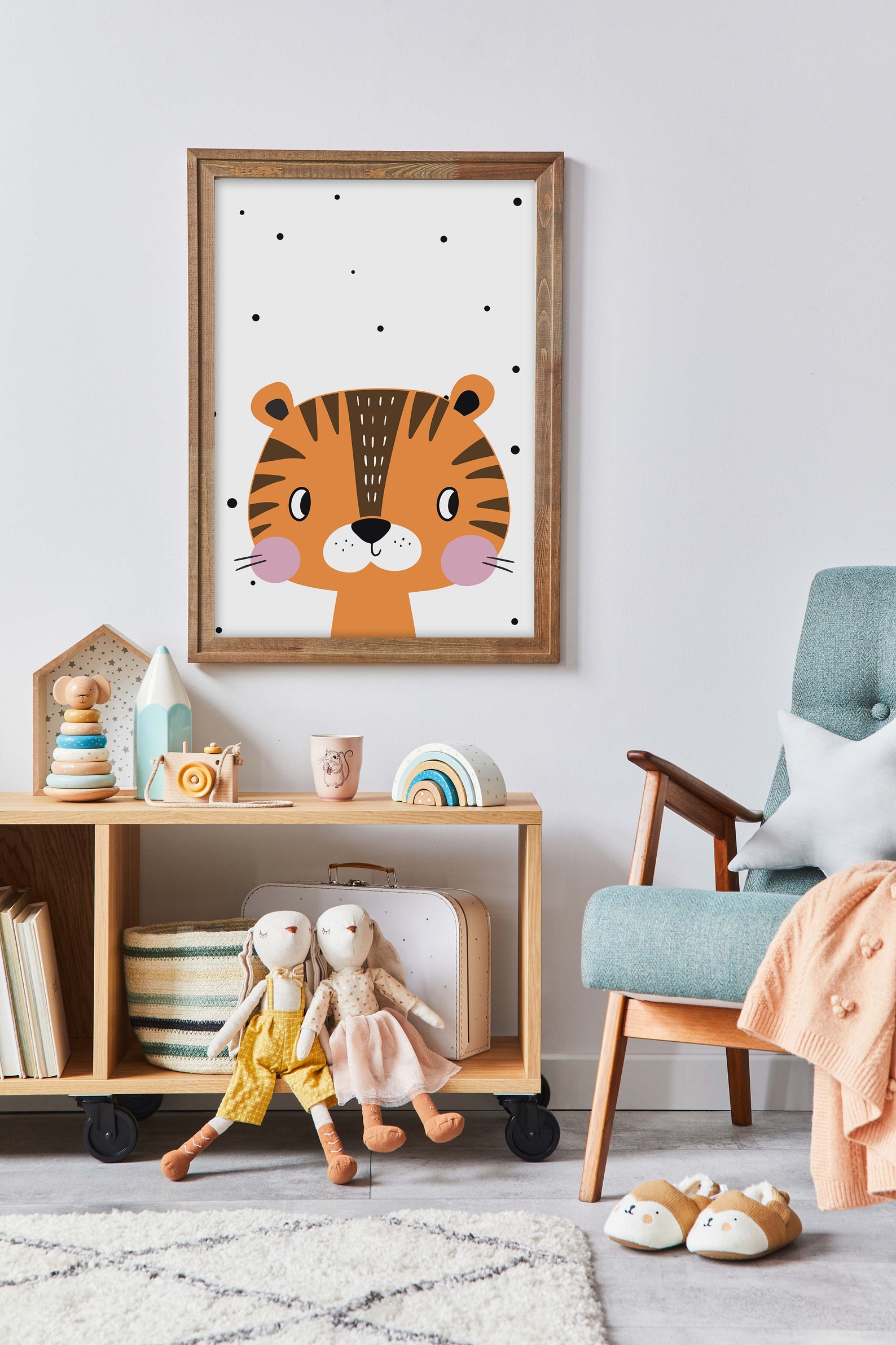 Tiger Print Tiger Poster Tiger Nursery Decor Playroom Wall - Etsy