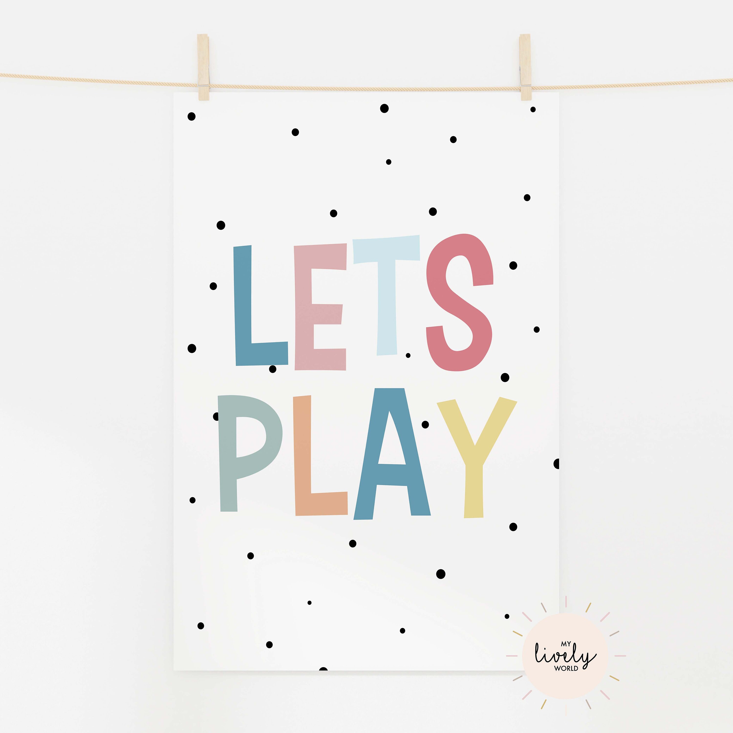 Lets play Print Lets play Spielzimmer Deko Spielzimmer Drucke Bunte ...