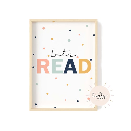 Let's Read Printable Reading Print for Children Playroom - Etsy